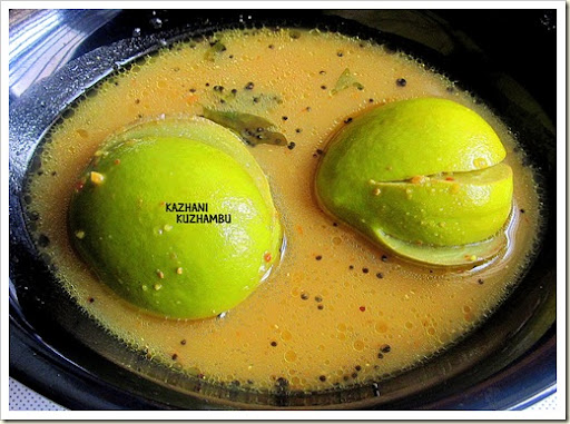 KAZHANI KUZHAMBU | RAW MANGO KUZHAMBU - MANGO RECIPES - Chitra's Food Book