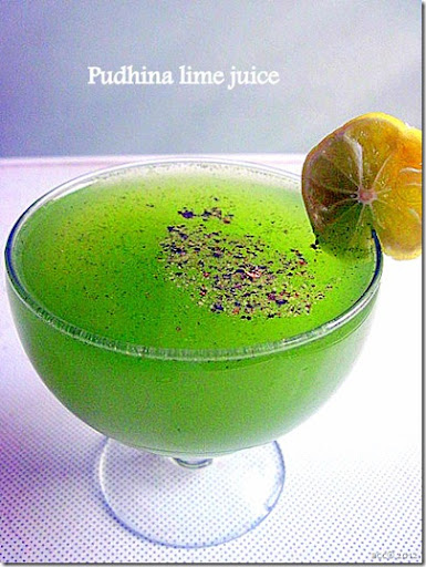 Mint Lemon Juice | Pudina Juice Recipe - Chitra's Food Book