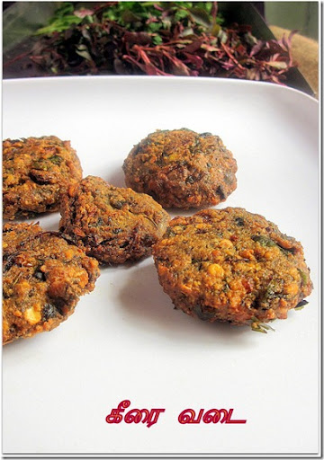 Keerai Vadai Recipe / Spinach Vada - Ponnanganni Keerai Recipes ...