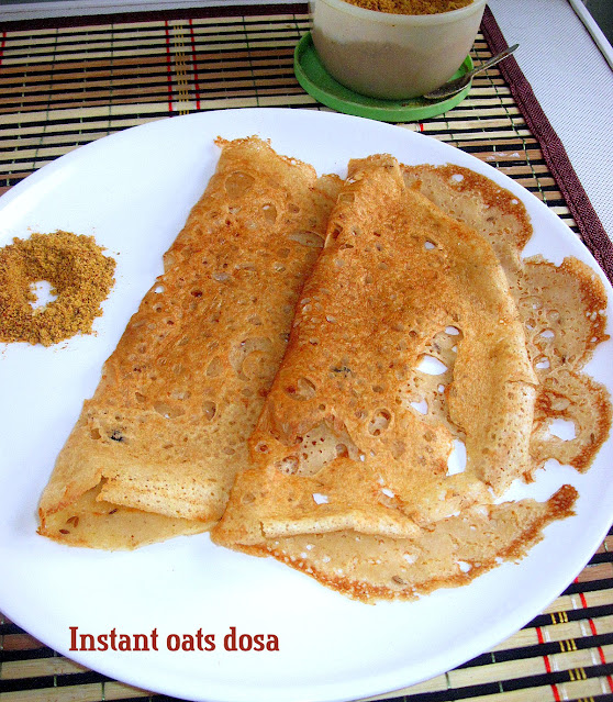 Instant Oats Dosa | Indian Oats Recipes - Chitra's Food Book