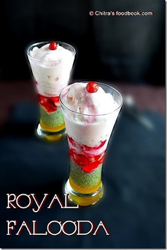 Falooda Ice Cream Recipe | Royal Falooda - Chitra's Food Book