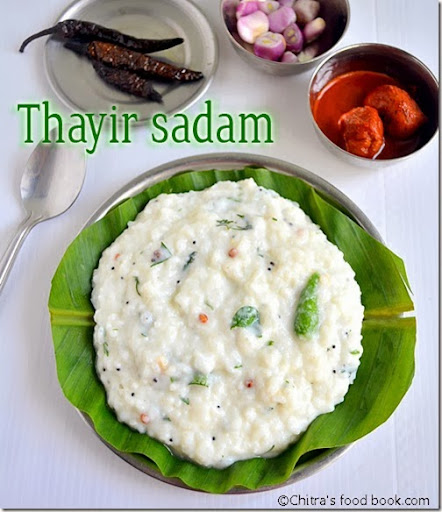 Curd Rice Recipe - Thayir Sadam - Bagala Bath Recipe - Chitra's Food Book