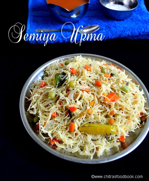 Vermicelli Upma Recipe - Semiya Upma Recipe With Vegetables - Chitra's ...