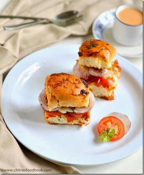 PAV SANDWICH RECIPE(MUMBAI STREET FOOD) - RECIPES WITH PAV BUN - Chitra ...