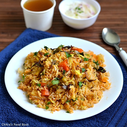 Mughlai Vegetable Biryani Recipe - Chitra's Food Book