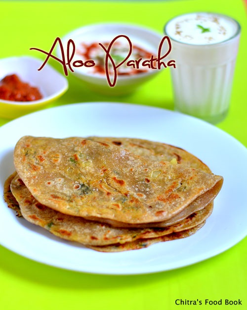 Punjabi Aloo Paratha Recipe - Stuffed Potato Paratha Recipe - Chitra's ...