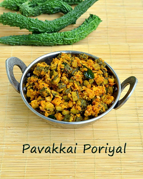 Pavakkai Fry | Pavakkai Poriyal With Coconut - Bitter Gourd Stir Fry ...