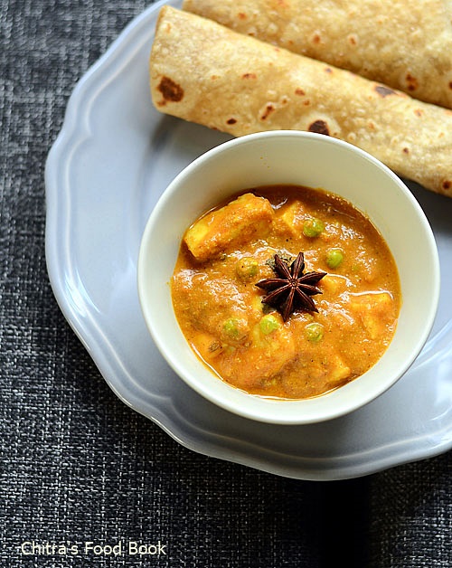 Matar Paneer Recipe-Paneer Recipes - Chitra's Food Book