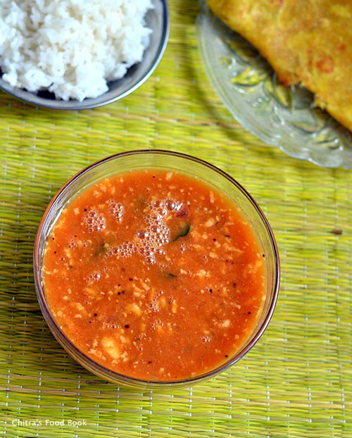Karnataka Style Easy Obbattu Saaru Recipe - Holige Saaru - Hoorna Saaru ...