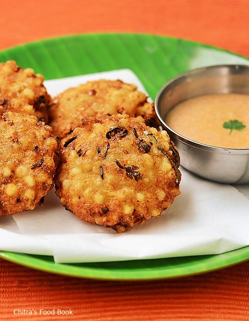 Sabudana Vada With Chutney Recipe / Javvarisi Vadai / Sago Vada ...
