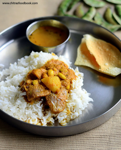 Avarekalu Huli Recipe – Hyacinth Beans Gravy–Karnataka Recipes - Chitra ...