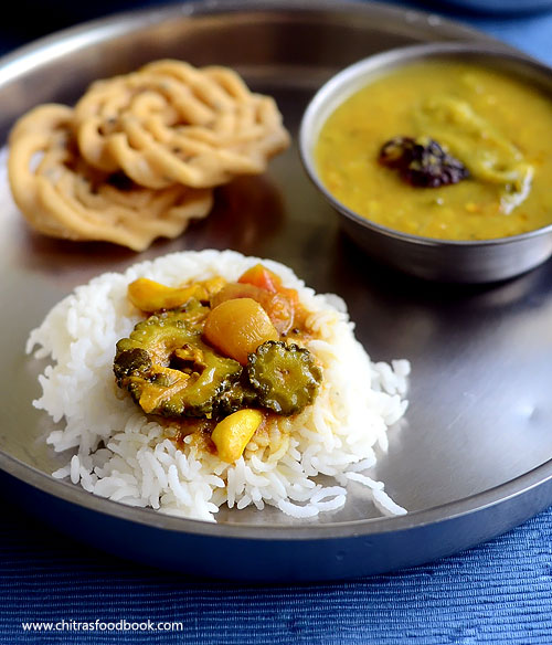 Pavakkai Puli Kuzhambu – Chettinad Bitter Gourd Gravy - Chitra's Food Book
