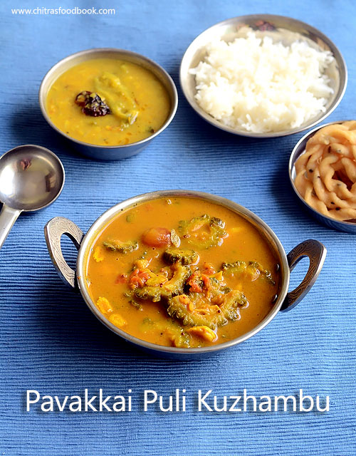 Pavakkai Puli Kuzhambu – Chettinad Bitter Gourd Gravy - Chitra's Food Book