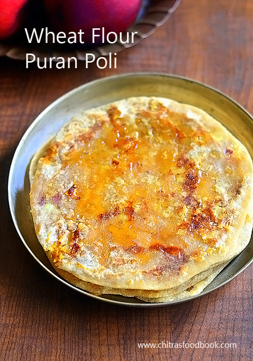 Puran Poli With Wheat Flour – Wheat Flour Obbattu Recipe - Chitra's ...