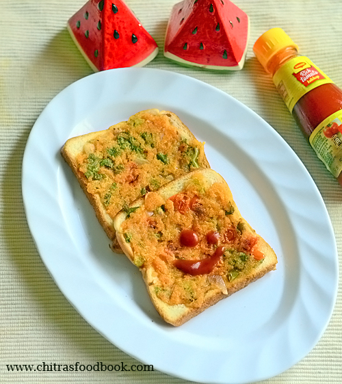 Instant Rava Toast / Suji Toast Recipe Without Curd - Chitra's Food Book