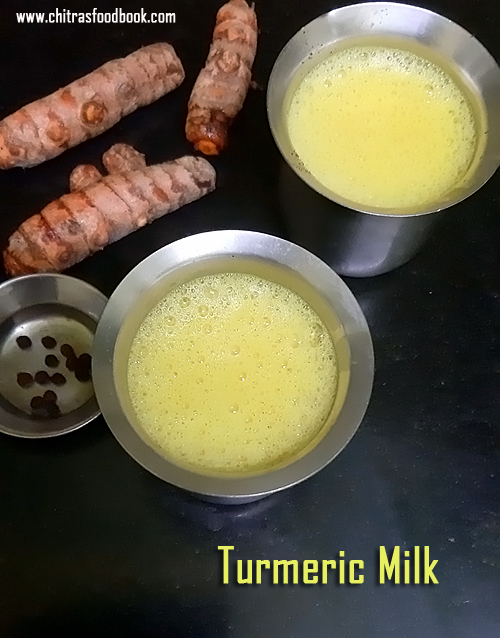 Turmeric Milk Recipe – Manjal Paal For Cold, Cough - Chitra's Food Book