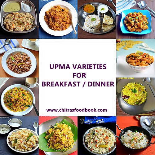 40 Upma Varieties / Different Types Of Upma Recipes - Chitra's Food Book