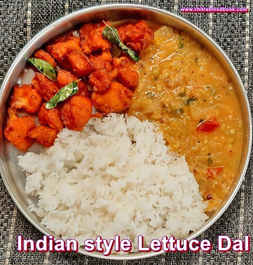 Lettuce Dal Recipe - Indian Lettuce Recipes - Chitra's Food Book