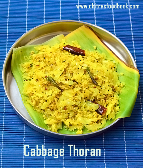 Cabbage Thoran - Kerala Style Cabbage Stir Fry Recipe - Chitra's Food Book
