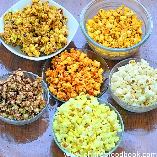 5 Flavoured Popcorn Varieties Recipes - Popcorn Recipes - Chitra's Food ...