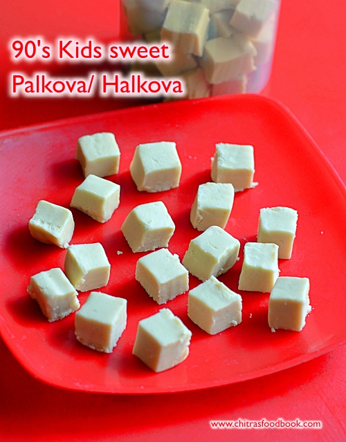 90’s Kids Sweet–Halkova Recipe / Palkova / Maida burfi Recipe - Chitra ...