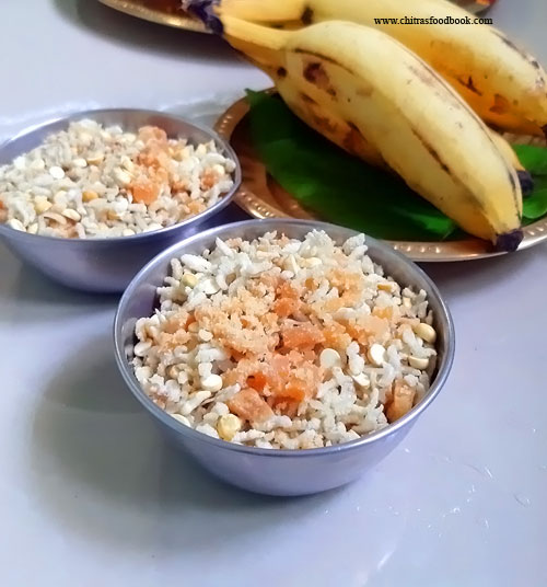 Sweet Aval Mixture | Sweet Poha Chivda With Jaggery - Chitra's Food Book