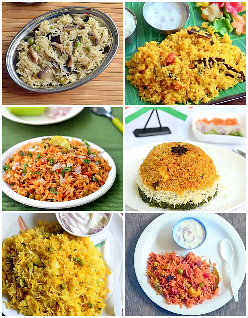 18 Pulao Varieties - Different Types of Veg Pulao Recipes - Chitra's ...