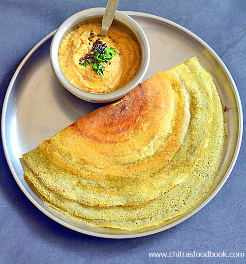 Pesarattu Recipe – Andhra style Pesarattu | Green Gram Dosa - Chitra's ...