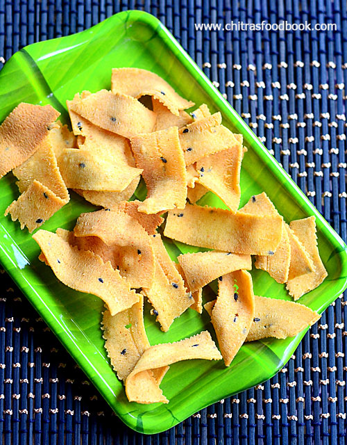 Garlic Ribbon Pakoda | Garlic Ribbon Murukku Recipe - Chitra's Food Book