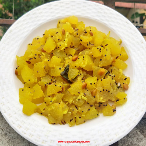 Ash gourd Stir Fry | Vellai Poosanikai Poriyal | White pumpkin Poriyal ...