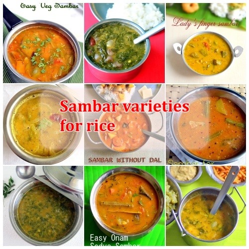 Sambar Recipes For Rice | Sambar Varieties For Lunch - Chitra's Food Book