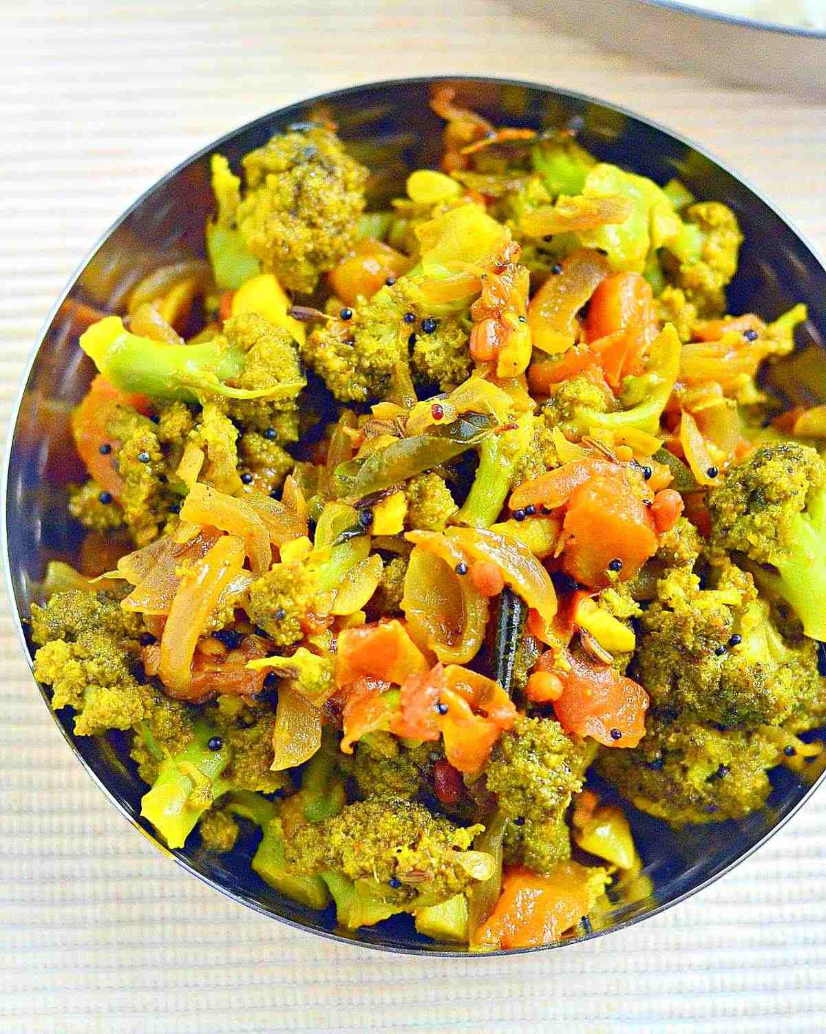Broccoli Stir Fry | Indian Style Broccoli Poriyal - Chitra's Food Book